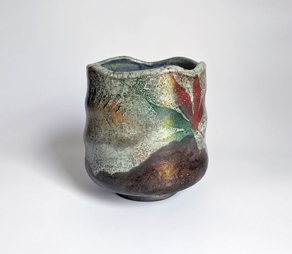 Childhood's End Gallery | "Fern, Leaves, Ginkgo, Copper" Raku Bowl ...
