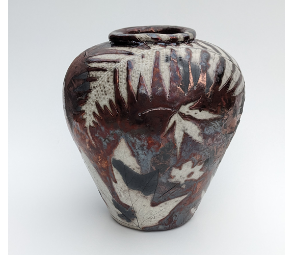 Childhood's End Gallery | "Fern & Leaf-Imprints" Raku Vase - Dave ...