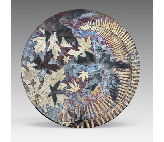 Childhood's End Gallery | "Fern & Leafprints" Raku Wallplatter - Dave ...