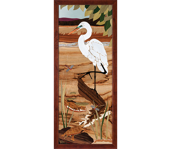 Childhood's End Gallery | Marquetry Panel, Egret inlay by Hudson River ...